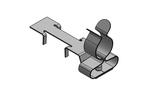 EMC shield clamps for C section rails C30, with or without integrated strain relief